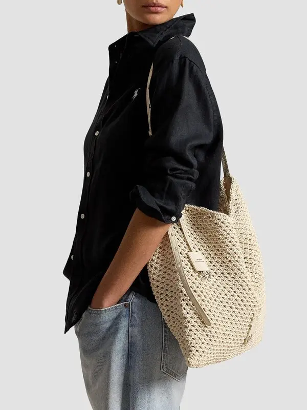 Polo Ralph Lauren Polo Play Waxed Cotton Cord Messenger Bag - Ivory