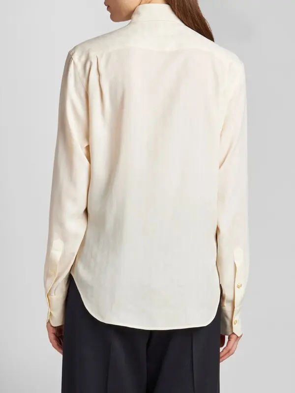 Etro Ruffle Placket Silk-blend Shirt