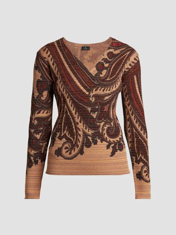 Etro Stamped Paisley V-neck Top