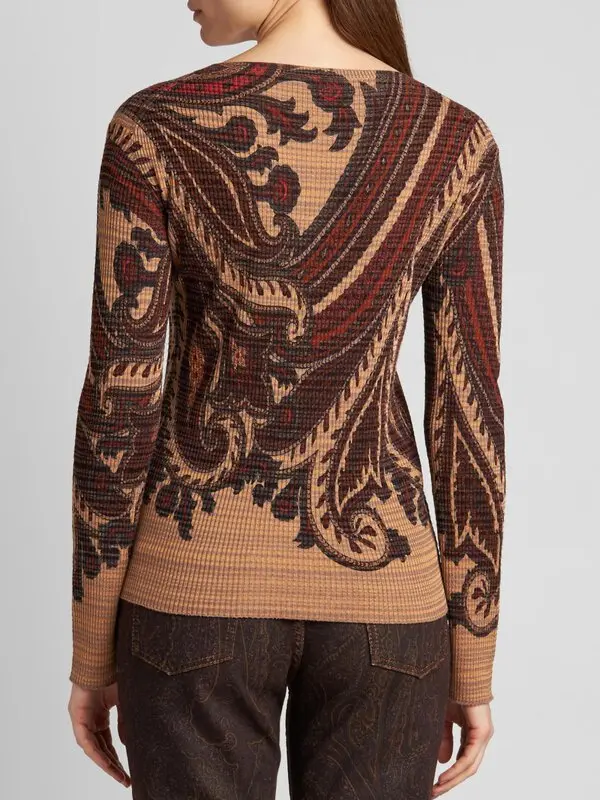 Etro Stamped Paisley V-neck Top