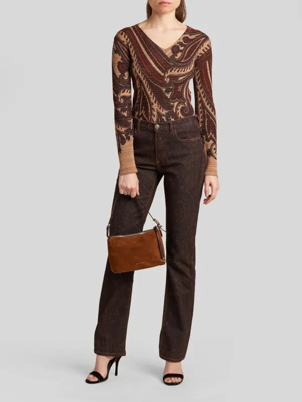 Etro Stamped Paisley V-neck Top