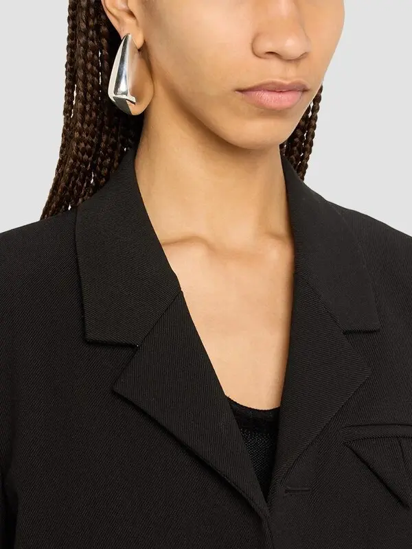 Bottega Veneta Large Fin Sterling Earrings