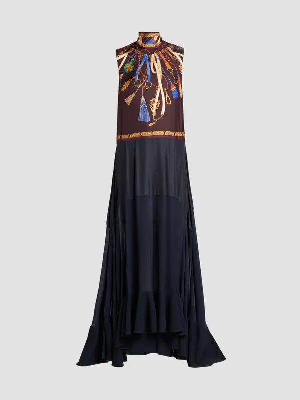 Etro Strap Print Silk Gown