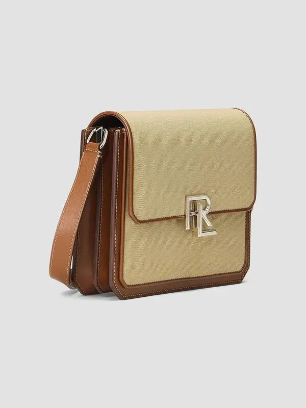 Ralph Lauren Rl Cotton & Leather Crossbody Bag