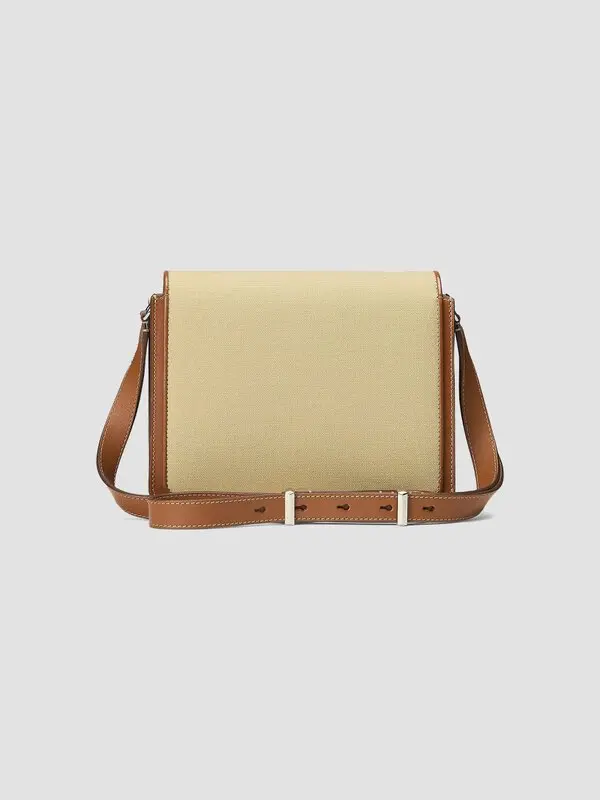 Ralph Lauren Rl Cotton & Leather Crossbody Bag