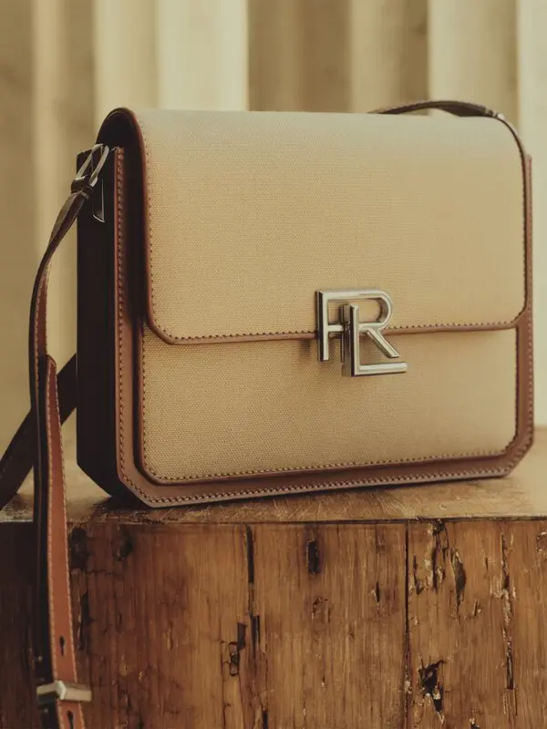 Ralph Lauren Rl Cotton & Leather Crossbody Bag