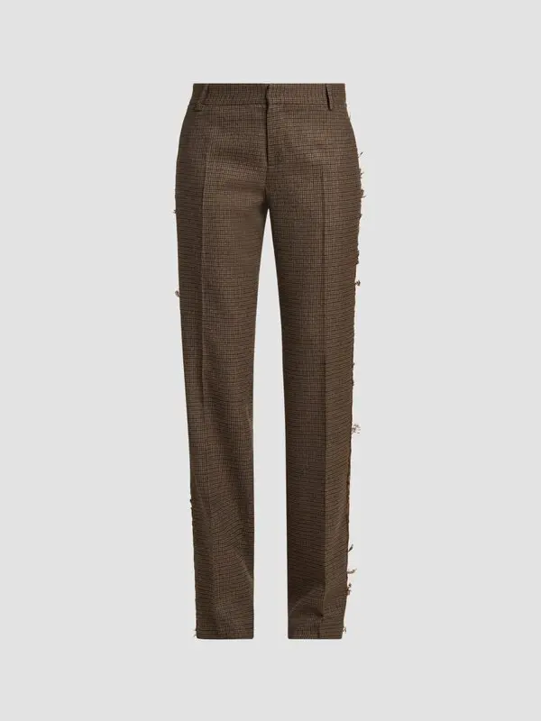 Etro Feather Striped Wool Trousers
