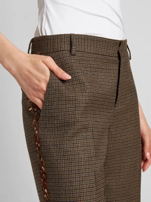 Etro Feather Striped Wool Trousers