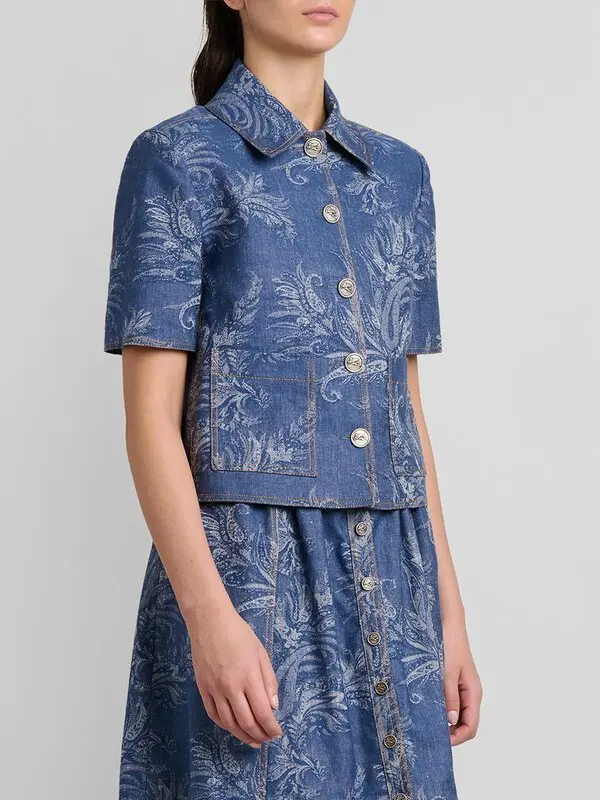 Etro Paisley Denim Shirt - Blue