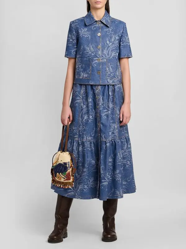 Etro Paisley Denim Shirt - Blue