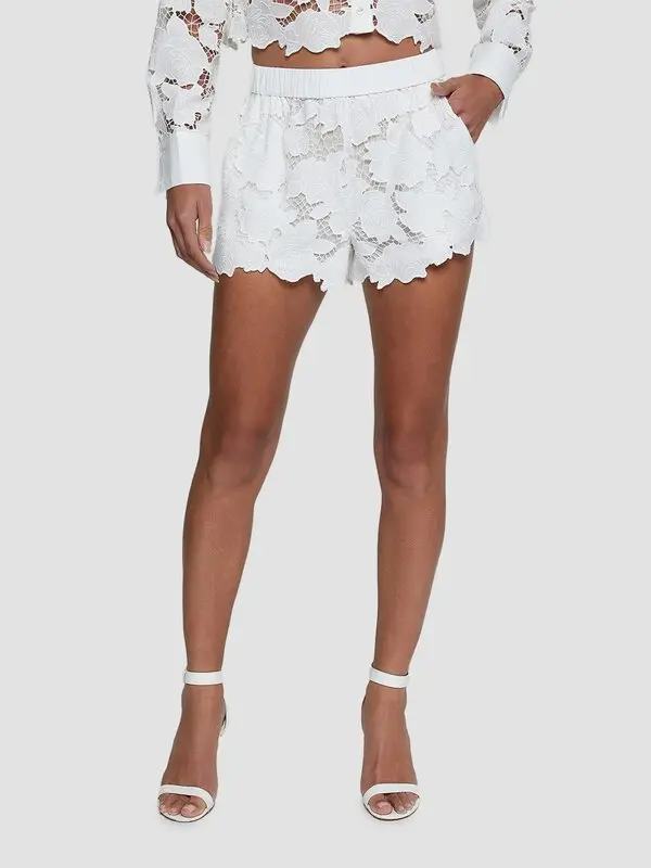 L'Agence Laina Eyelet Cotton Shorts