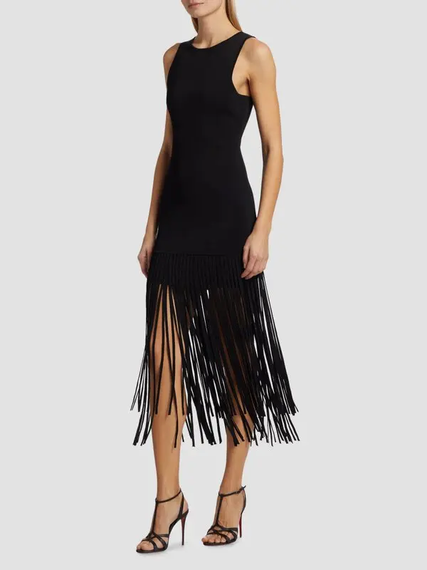 TOCCIN Margaux Fringe Midi-dress