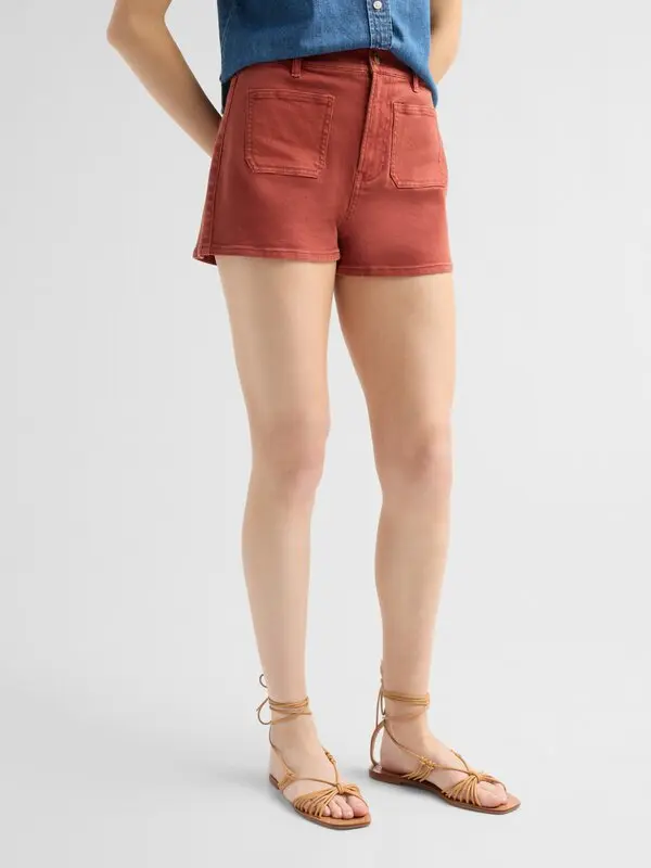 Veronica Beard Elijah High-rise Denim Shorts - Rust