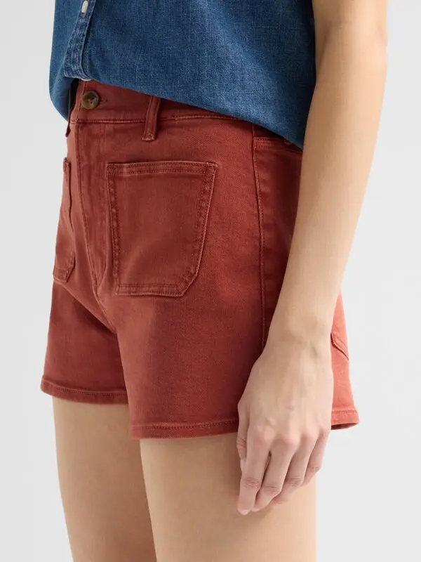 Veronica Beard Elijah High-rise Denim Shorts - Rust