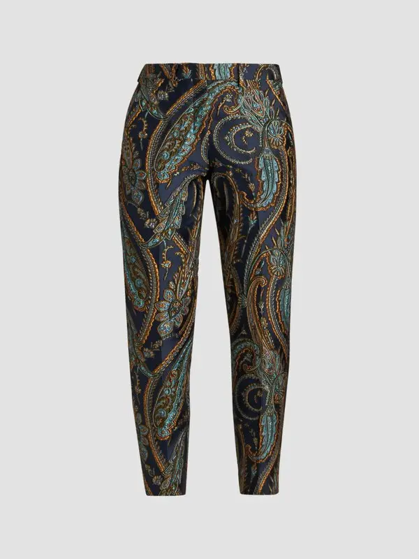 Etro Satin Paisley Tapered Trousers