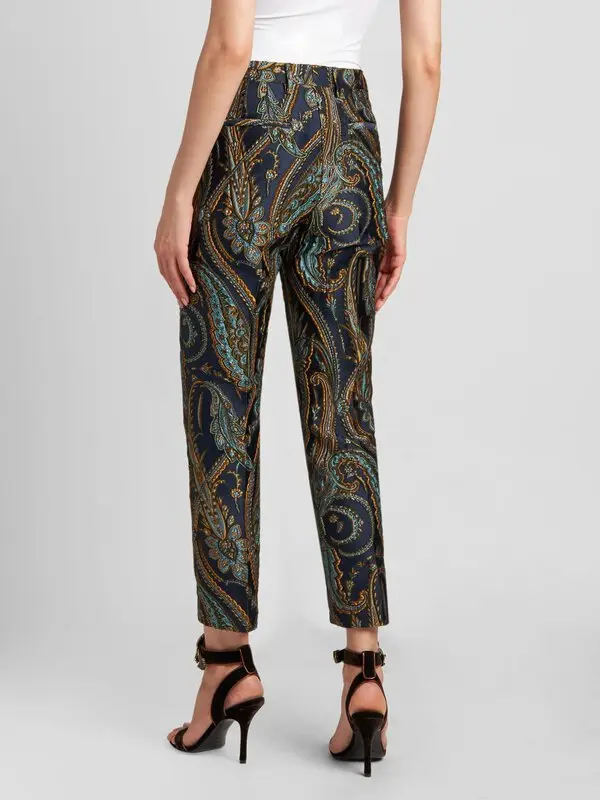 Etro Satin Paisley Tapered Trousers