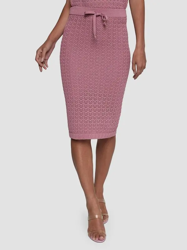 L'Agence Lacen Pointelle-knit Midi-skirt