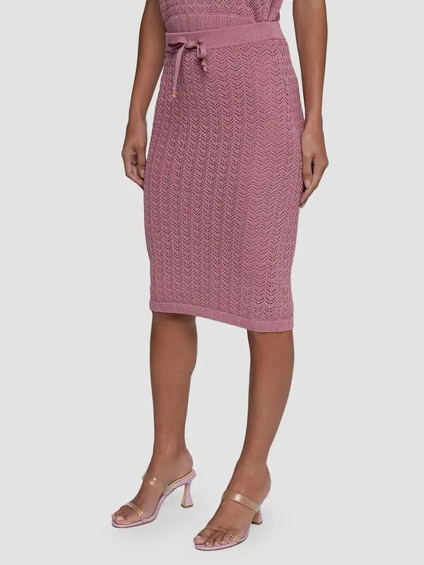 L'Agence Lacen Pointelle-knit Midi-skirt