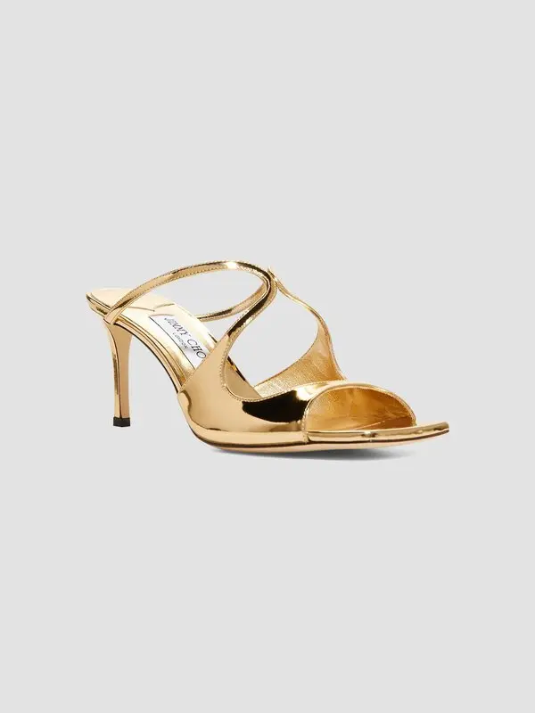 JIMMY CHOO Anise 75mm Metallic Leather Sandals
