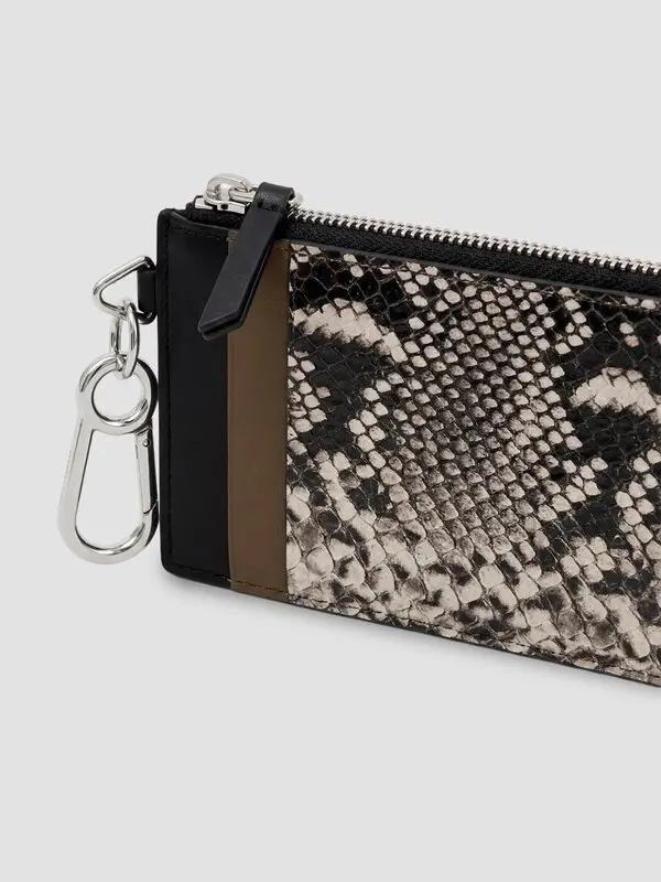 Veronica Beard Snakeskin-embossed Leather Card Holder