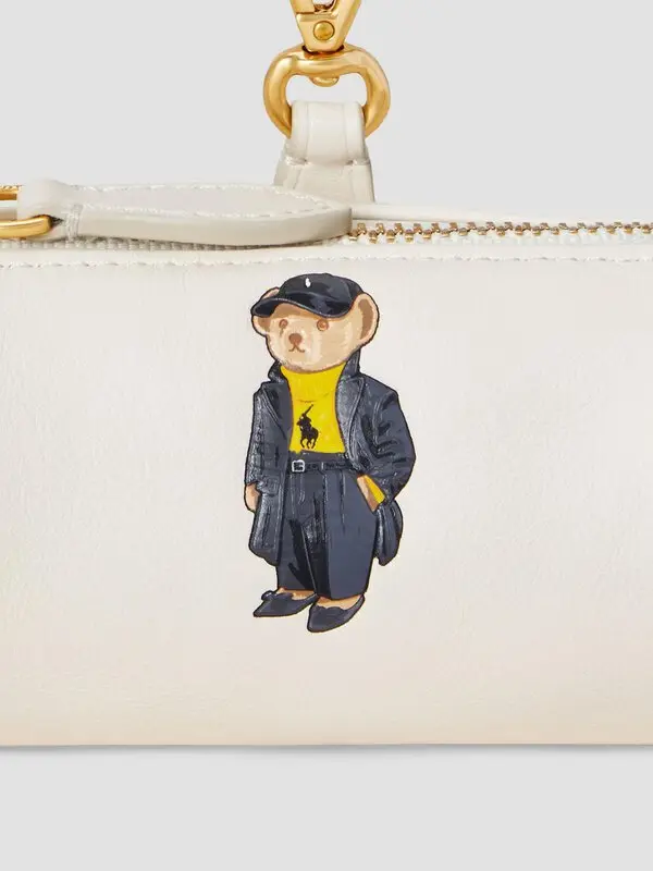 Polo Ralph Lauren Holiday Bear Leather Card Case - Ivory
