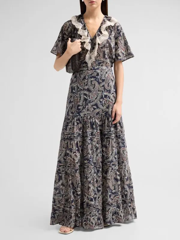 Veronica Beard Pamelis Printed Cotton Top