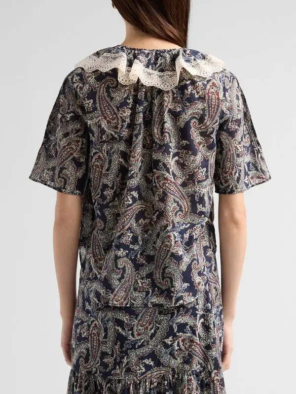 Veronica Beard Pamelis Printed Cotton Top