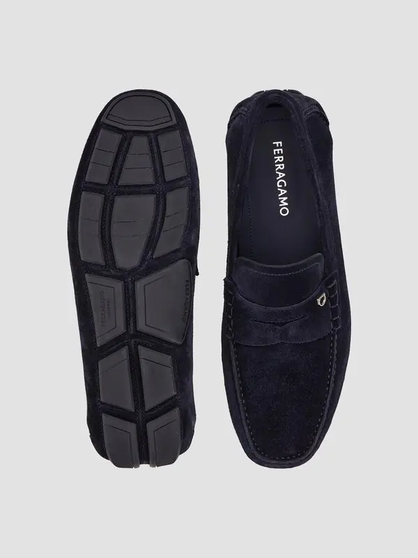 FERRAGAMO Timothy Suede Driving Loafers
