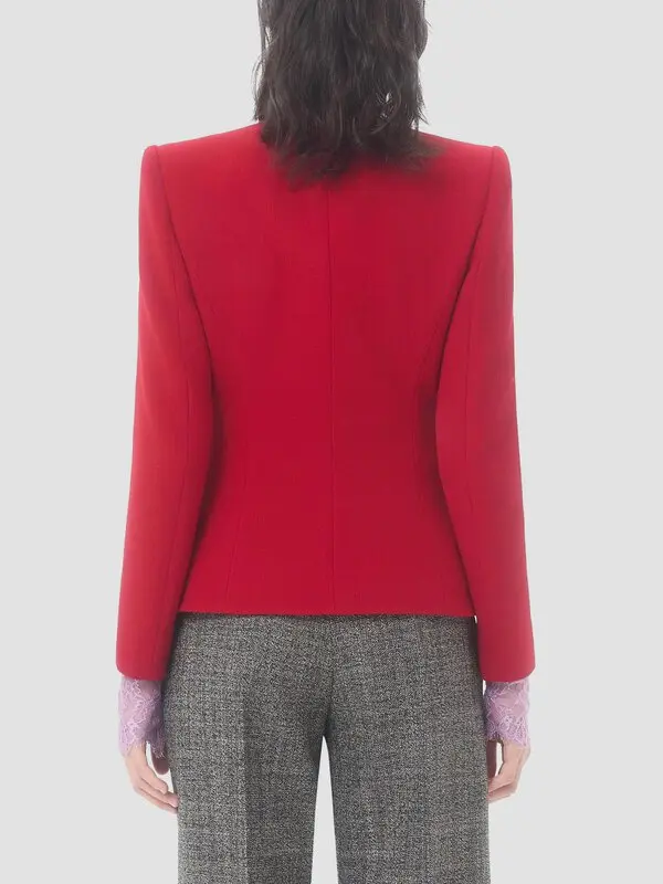 Valentino Garavani Wool Crepe Jacket With Contrasting Bow - Paris Black