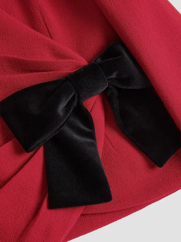 Valentino Garavani Wool Crepe Jacket With Contrasting Bow - Paris Black