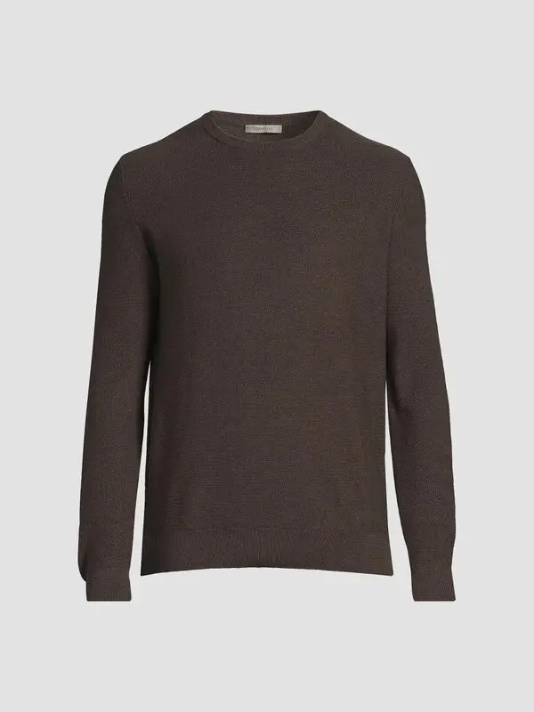 Corneliani Birdseye Wool Crewneck Sweater