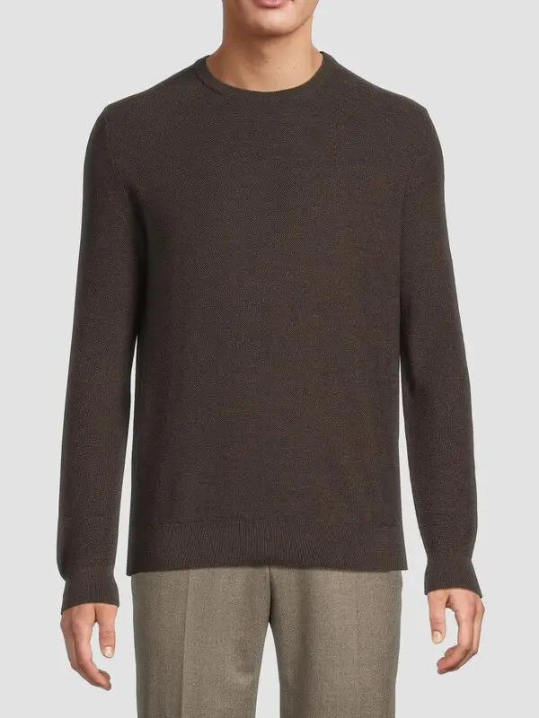Corneliani Birdseye Wool Crewneck Sweater