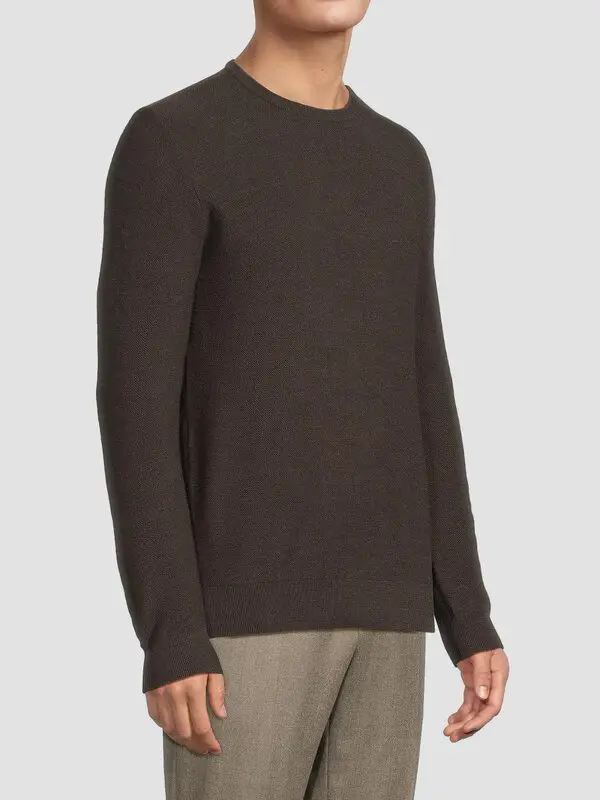 Corneliani Birdseye Wool Crewneck Sweater