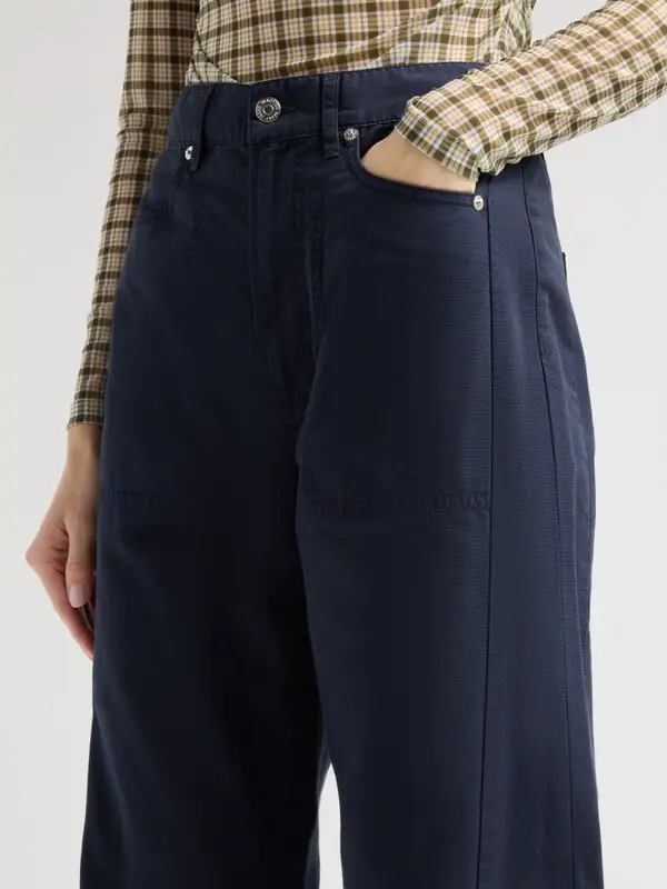 Veronica Beard Sloan High-rise Barrel-leg Pants - Navy Stone