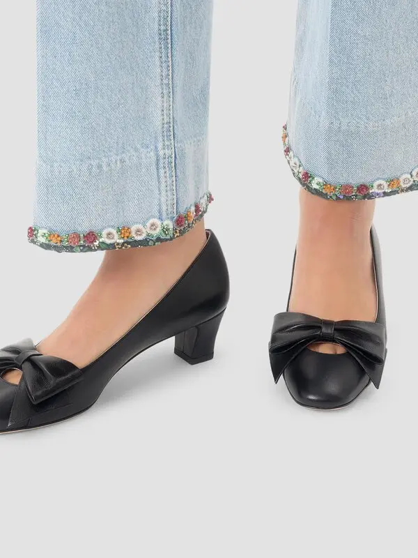 Valentino Garavani Bow Kidskin 45mm Pumps - Black