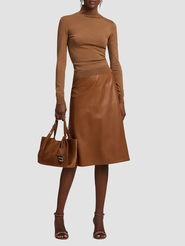 Ralph Lauren Small Logo Suede Tote Bag