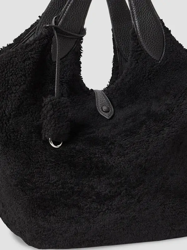 Polo Ralph Lauren Medium Polo Play Shearling & Leather Tote Bag