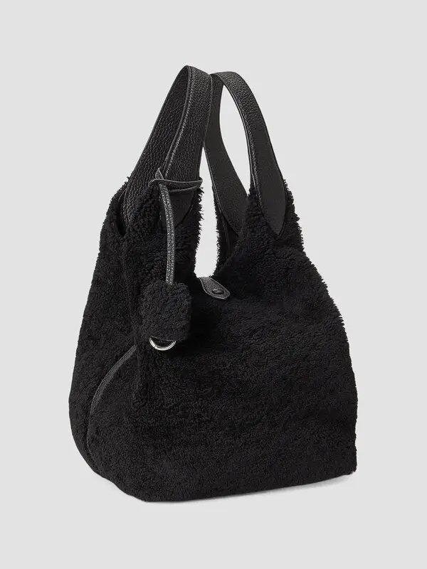 Polo Ralph Lauren Medium Polo Play Shearling & Leather Tote Bag