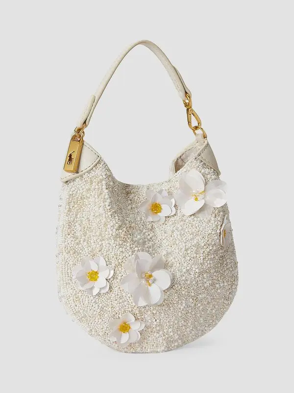 Polo Ralph Lauren Polo Id Floral Beaded Top Handle Bag