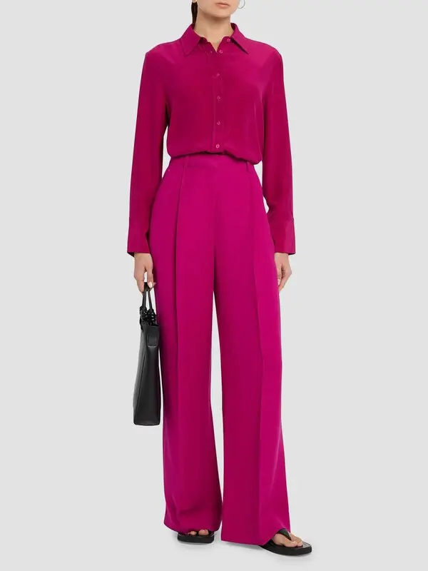 ARGENT Pleated Twill High-rise Trousers