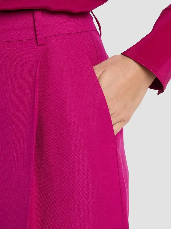 ARGENT Pleated Twill High-rise Trousers