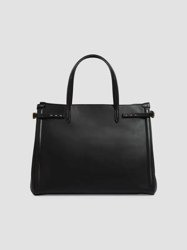 Valentino Garavani Antibes Medium Calfskin Shopping Bag - Black