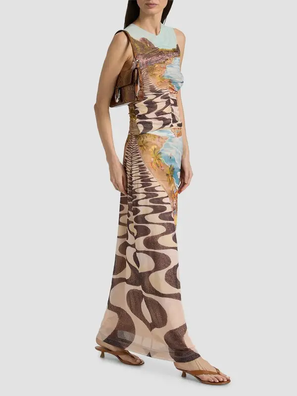 Farm Rio Copacabana Beach Printed Maxi Skirt