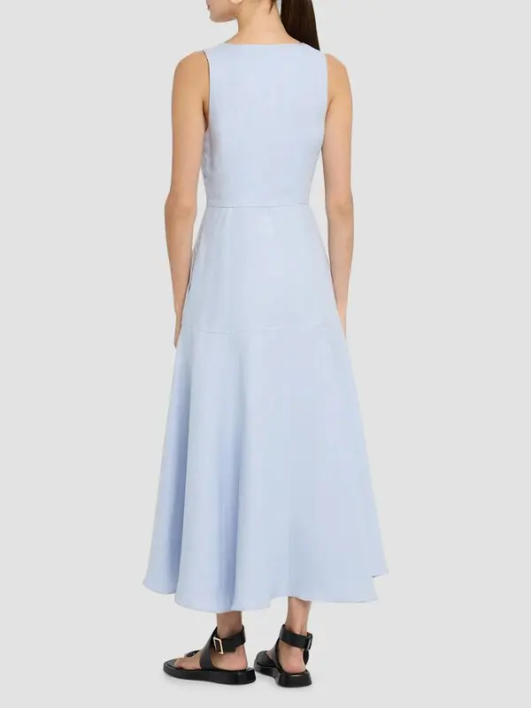 ARGENT Marcy Sleeveless Linen Twill Midi-dress