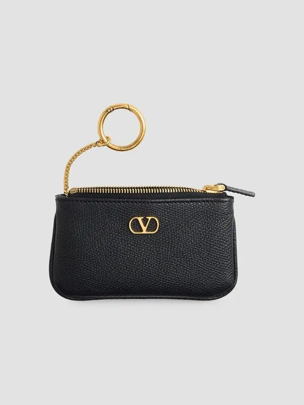 Valentino Garavani Grainy Calfskin Key Ring