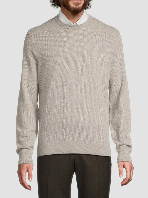 Corneliani Two-tone Wool-cashmere Sweater