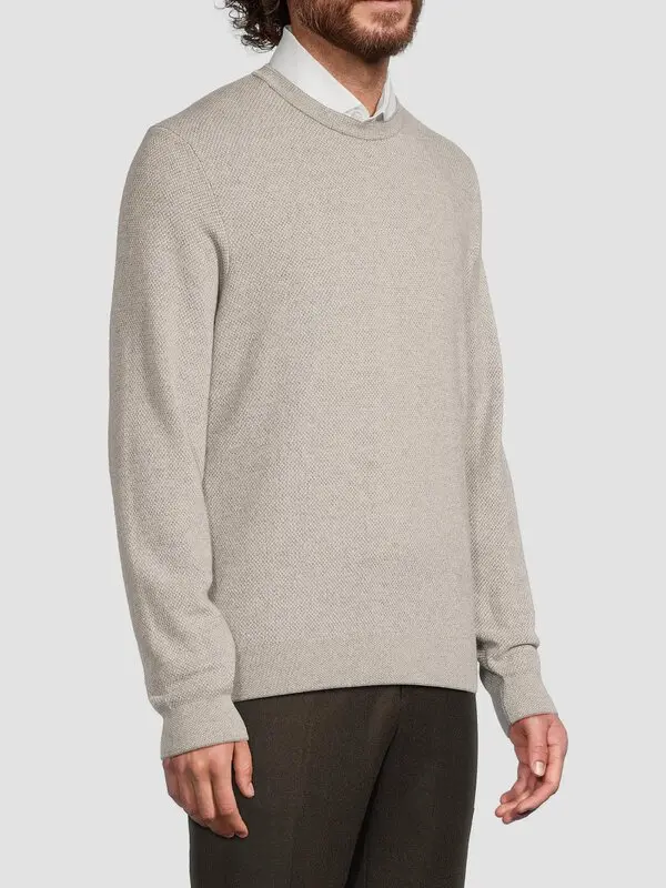 Corneliani Two-tone Wool-cashmere Sweater