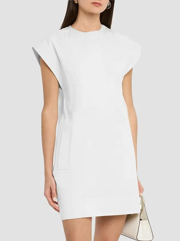 ARGENT Cotton Sateen Shift Minidress