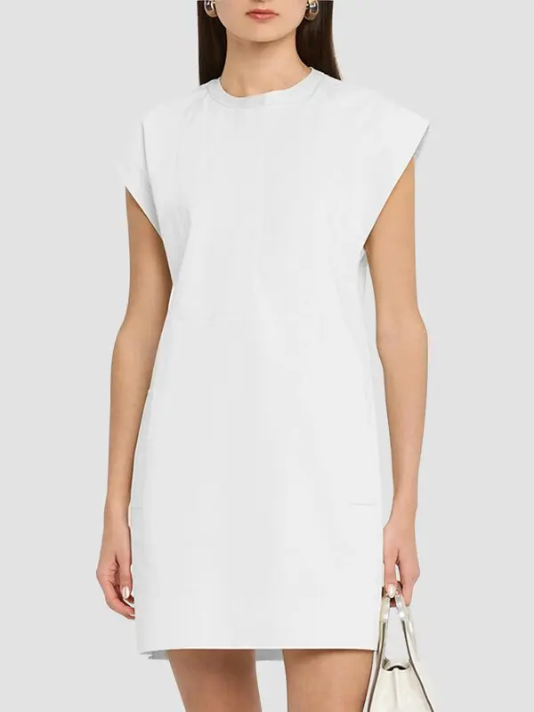 ARGENT Cotton Sateen Shift Minidress