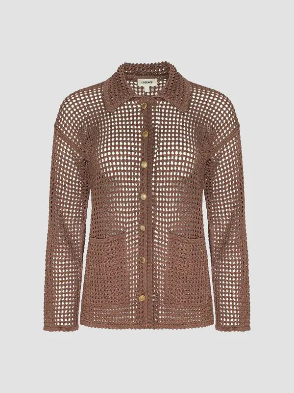L'Agence Mariana Pointelle Button-front Shirt